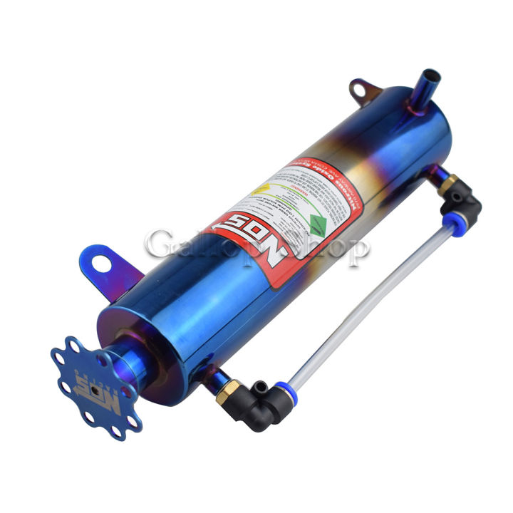 Universal Car Radiator Coolant Cooling Burnt Blue Aluminum Catch Tank ...