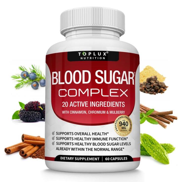 Blood Sugar Complex 20 Vitamins & Minerals Support Overall Health ...