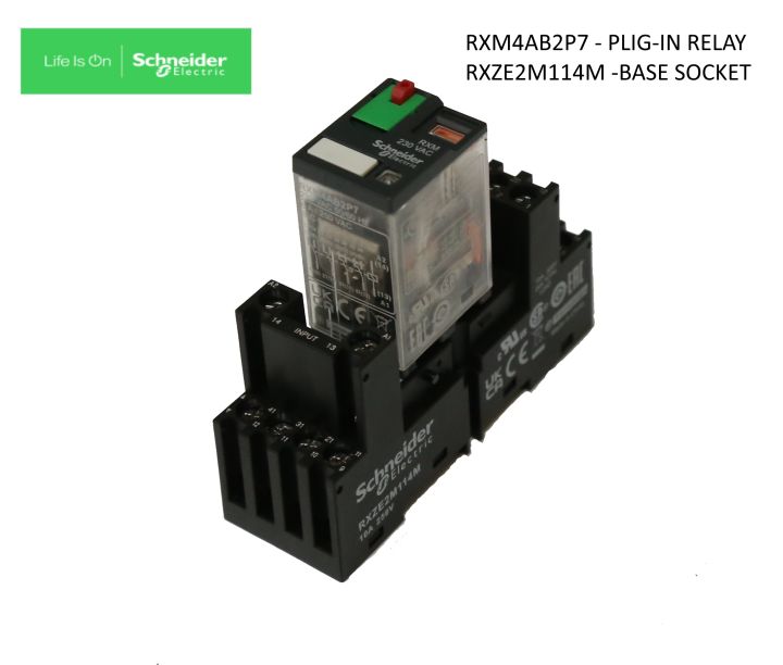 Schneider RXM4A-B2BD/B2P7 Plugin 14 Pin Relay with LED Indication and ...