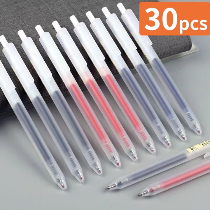 30Pc Press Gel Pen Black Student Writing Sign Pen Stationery School ...