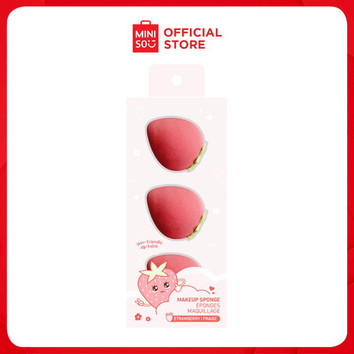 MINISO Fun Fruit Makeup Sponges Set Strawberry | Lazada PH