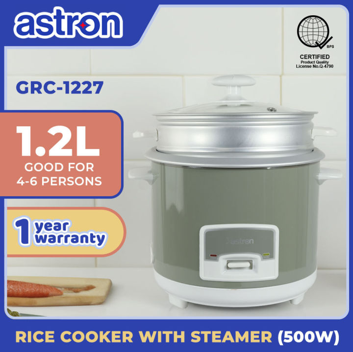 Astron GRC 1227 Rice Cooker with Steamer Tray - 1.2L Capacity | Space ...