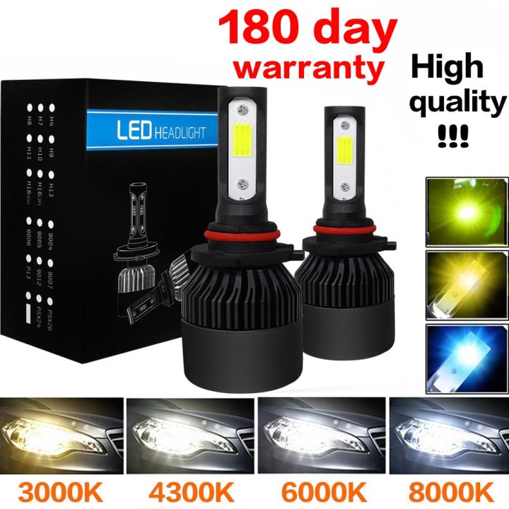 1คู่ LED ไฟหน้ารถ10000LM Auto ไฟหน้ารถมอเตอร์ไซค์แบบ LED H4 H1 H7 H8 H9 H11 H16 9005 HB3 9006 ...