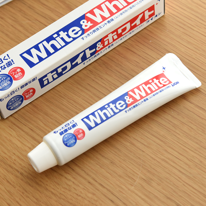 JAPAN ยาสีฟัน Lion Toothpast White&White ขนาด 150g. ไวท์เทนนิ่ง ช่วย ...