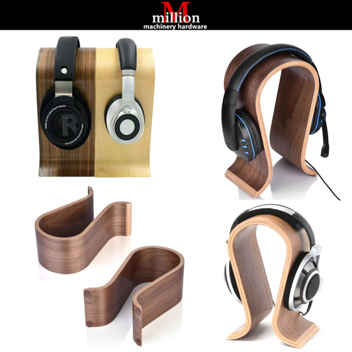 Universal U Shape Wood Headphone Headset Stand Earphone Hanger Display ...