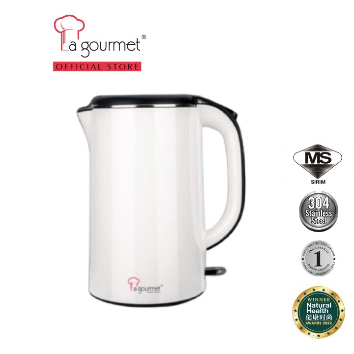 La gourmet Healthy Seamless Electric Kettle 1.8L, Midnight Black/Pearl ...