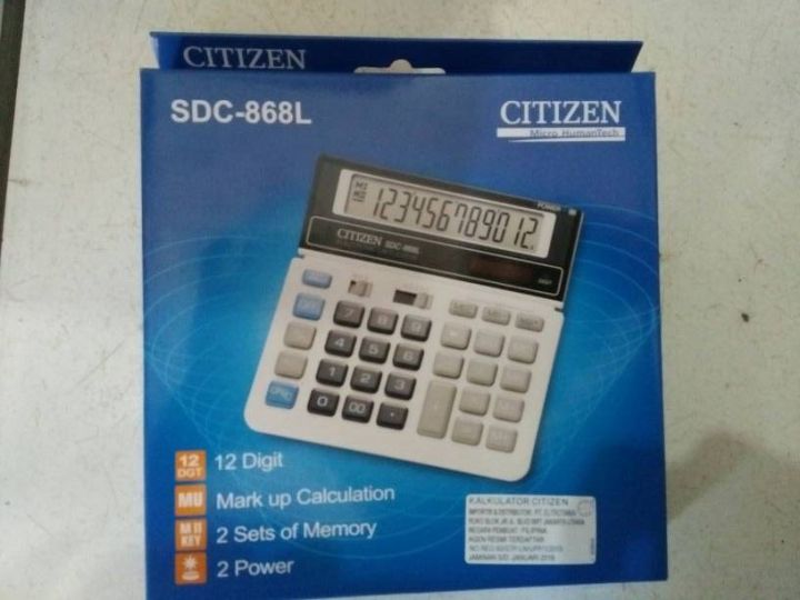Kalkulator Citizen SDC-868L | Lazada Indonesia