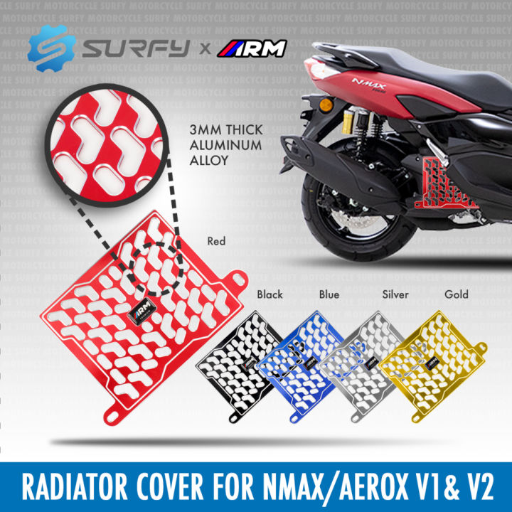 ARM Radiator Cover Aluminum Full CNC 2-Color Spinner Design For Nmax v1 ...