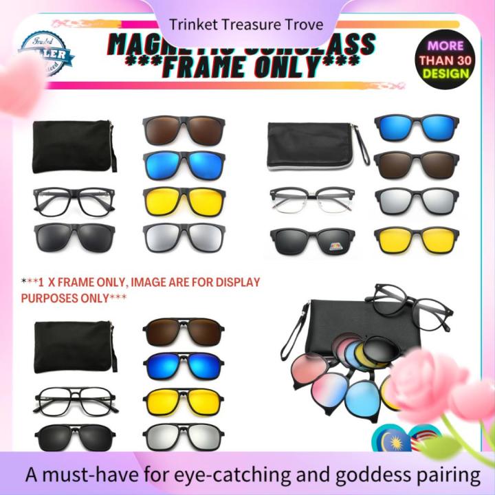 Trinket Treasure Trove Polarized Magnetic Clip On Sunglasses Unisex ...