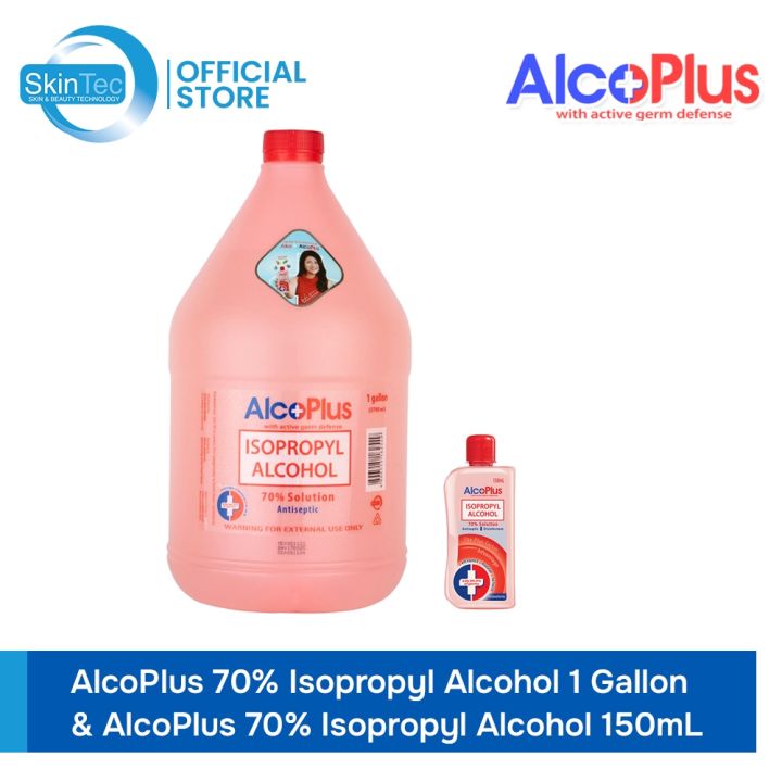 AlcoPlus Red 70% Isopropyl Alcohol (1 gallon) & 1 pc Isopropyl Alcohol ...
