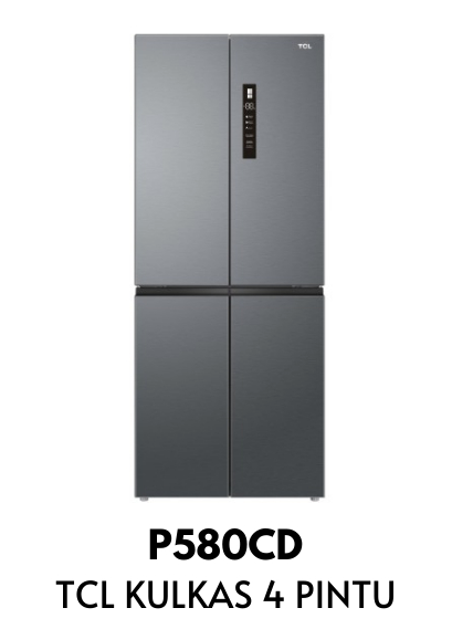 TCL Kulkas 4 Pintu Multidoor 541 Liter Twin Eco Inverter P580CD Side By ...