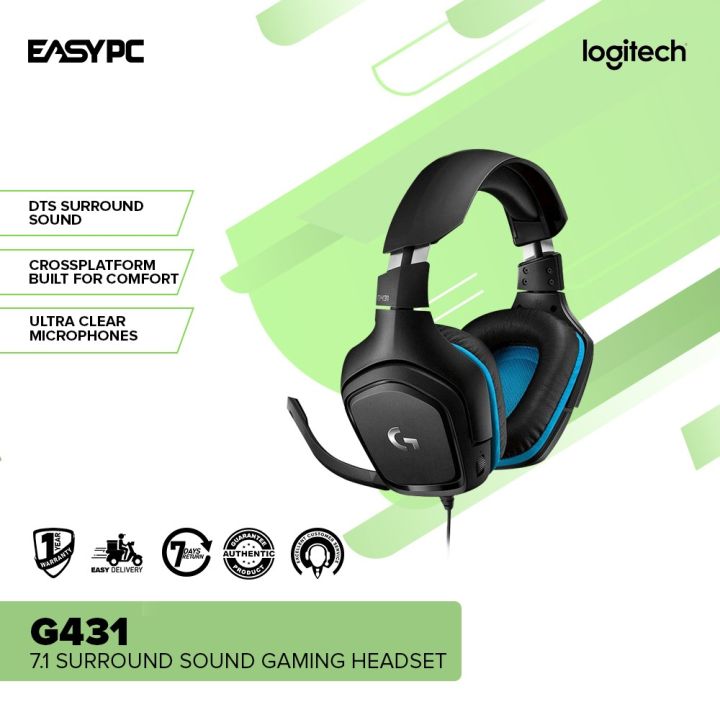 EasyPC | Logitech G431 7.1 Surround Sound Gaming Headset Earphones For Better Gaming Experience ...