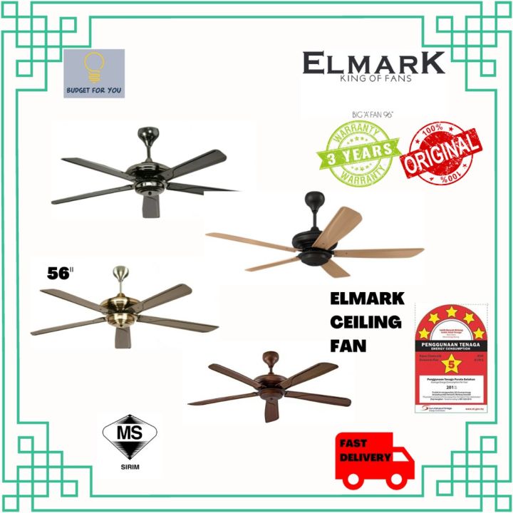 [3 YEAR WARRANTY] Elmark Ceiling Fan 921 (PINEWOOD) KIPAS SYLING REMOTE ...