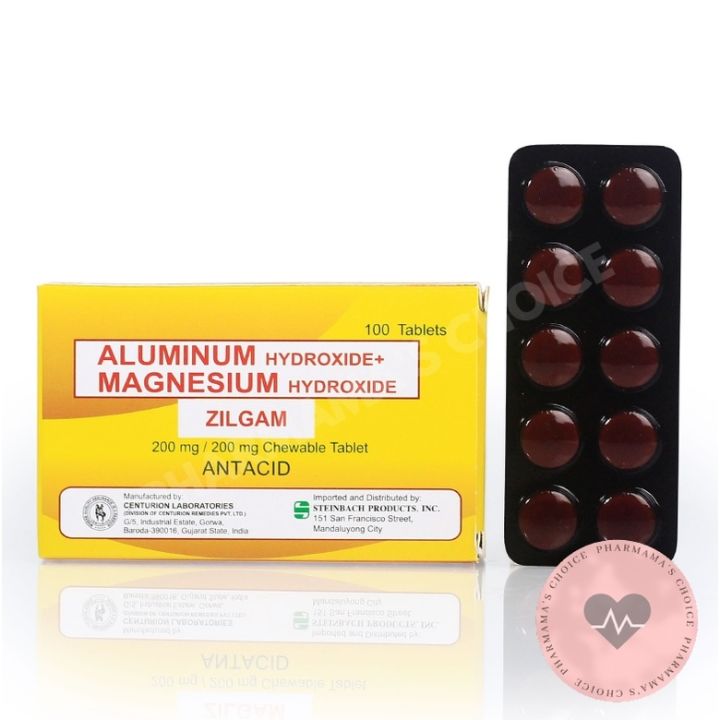ZILGAM Aluminum Hydroxide Magnesium ANTACID 200mg/200mg CHEWABLE Tablet ...