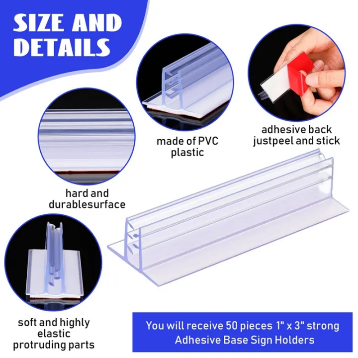 Adhesive Base Sign Holders(80 Pcs), Multipurpose for Counters ...