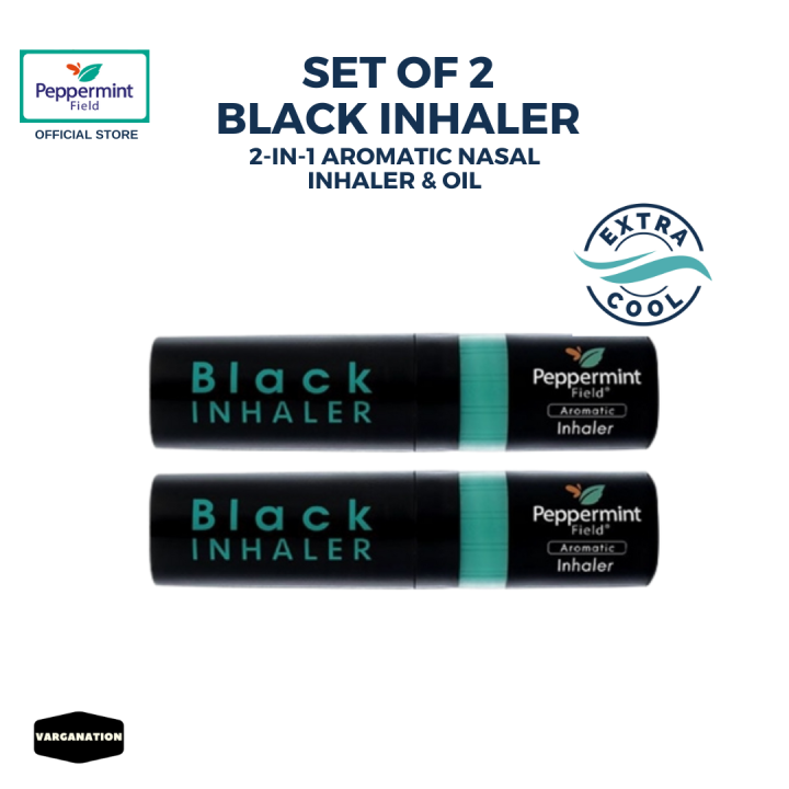 Bundle of 2 Peppermint Field Black Inhaler - Nasal Inhalers - Relaxing ...