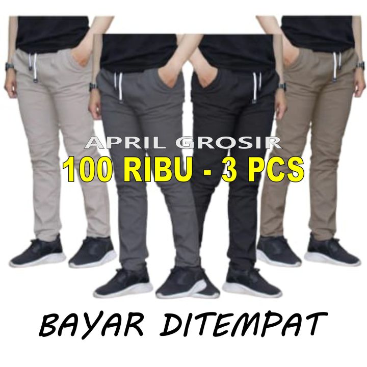 PROMO 100 RIBU DAPAT 3 CELANA CHINO PANJANG PRIA NON STRETCH NYAMAN SIZE 27-38 CHINOS SUPER ...