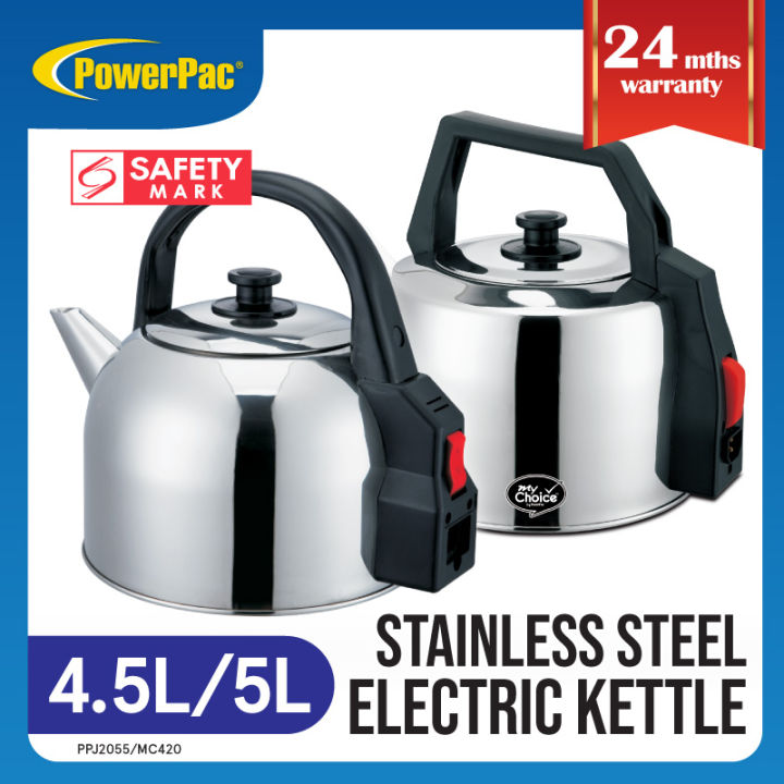 PowerPac Electric Kettle 4.5/5.0L Stainless Steel (PPJ2055/MC420 ...