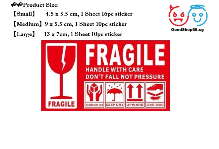 Fragile Sticker - Fragile handle with care Sticker indication for ...