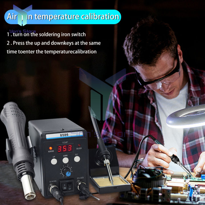 【The-Best】 8586 LED Digital Soldering Station Hot Air Rework Station ...