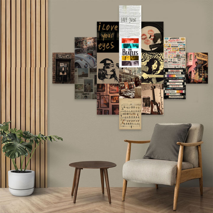 (isi 16pcs) poster dinding aesthetic tema art vintage retro desain ...