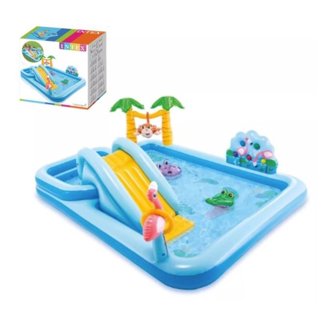 INTEX JUNGLE With SLIDE Swimming Pool Intex Swimming Pool Dengan ...