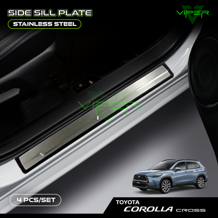 Toyota Corolla Cross STAINLESS STEEL Side Sill Plate Door Step Cover ...