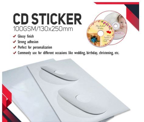 [100 circles] Glossy CD Sticker / CD Label Sticker 100gsm | Lazada PH
