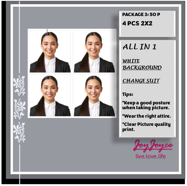 4 PCS 2x2 ID PICTURE FREE 1 PC. WALLET SIZE FREE WHITE BACKGROUND FREE ...