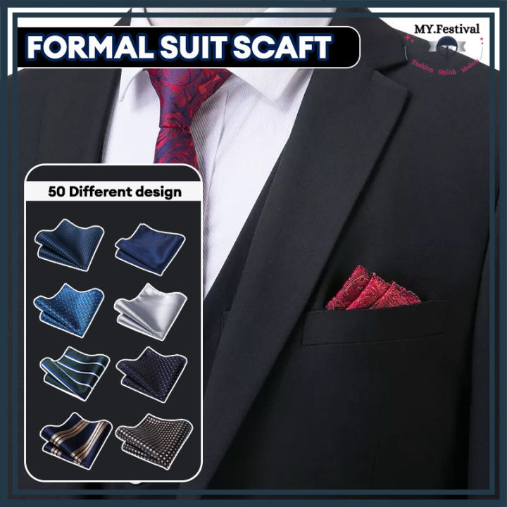 Men's Formal Suit Square Scarf High Density Men Elegant Retro Business ...
