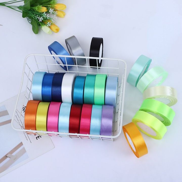 25 YARDS SILK SATIN RIBBON 2cm | Lazada