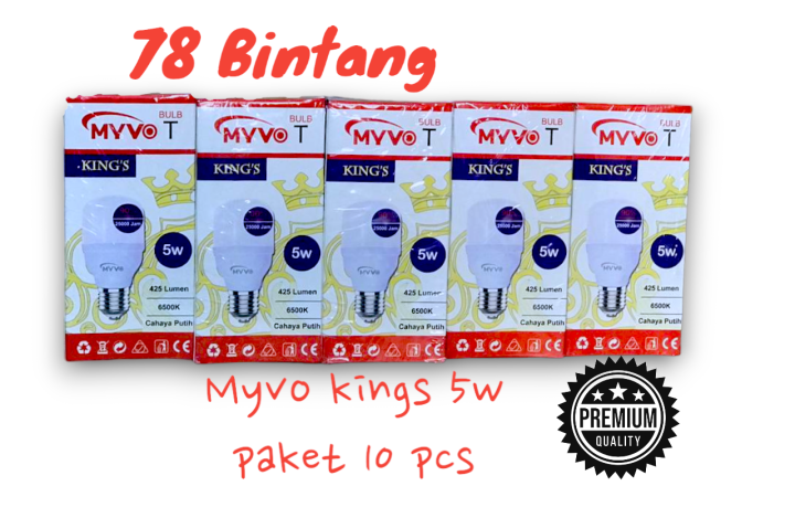 Lampu led garansi 5 watt paket 10pcs - myvo kings 5w - lampu led | Lazada Indonesia
