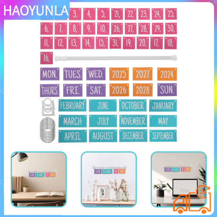 HAOYUNLA The Circle Flip Calendar Card Numbers Metal Homeschool Block ...