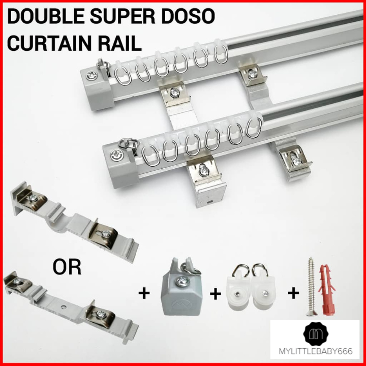SUPER DOSO DOUBLE CURTAIN RAIL (STANDARD SIZE)9.0 FT - 24.0 FT RAIL ...
