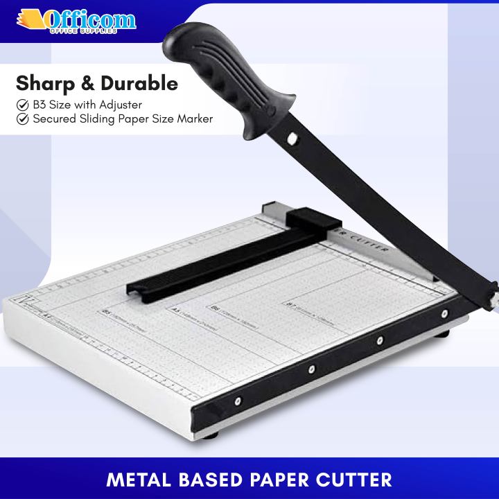 Officom B3 Paper Cutter Heavy Duty Metal 35.3cm x 50cm Paper Cutter ...