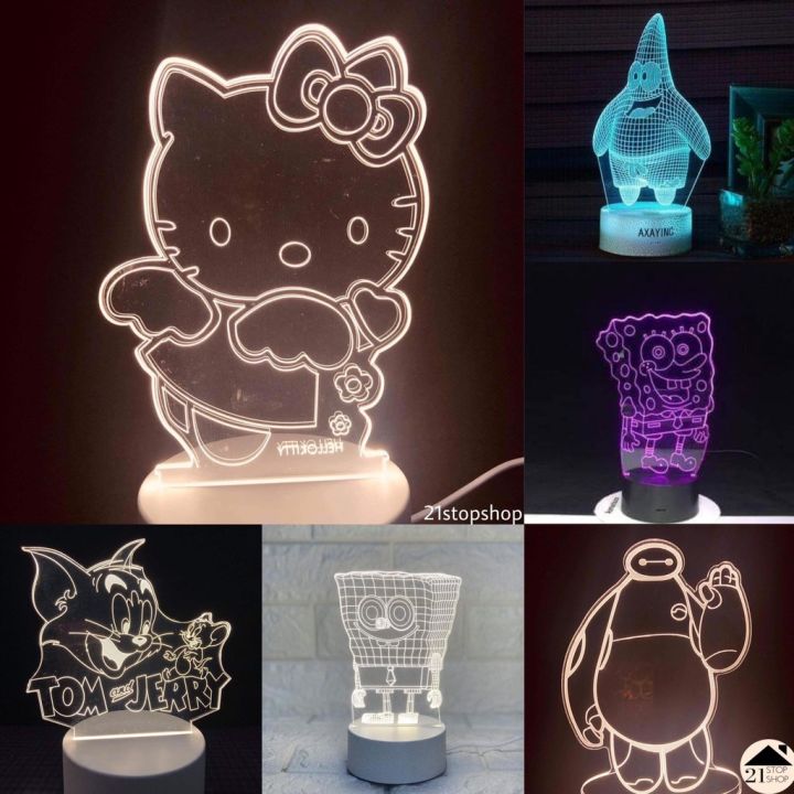 Lighting Home lighting 【COD】gmcsk6 Cartoon Characters 3D Acrylic LED ...