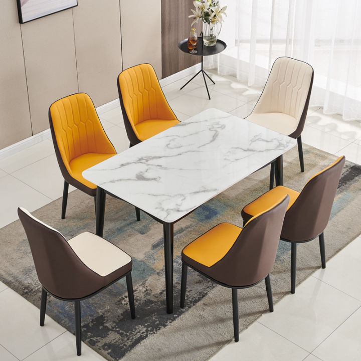 Nordic dining table and chair combination small apartment modern simple ...