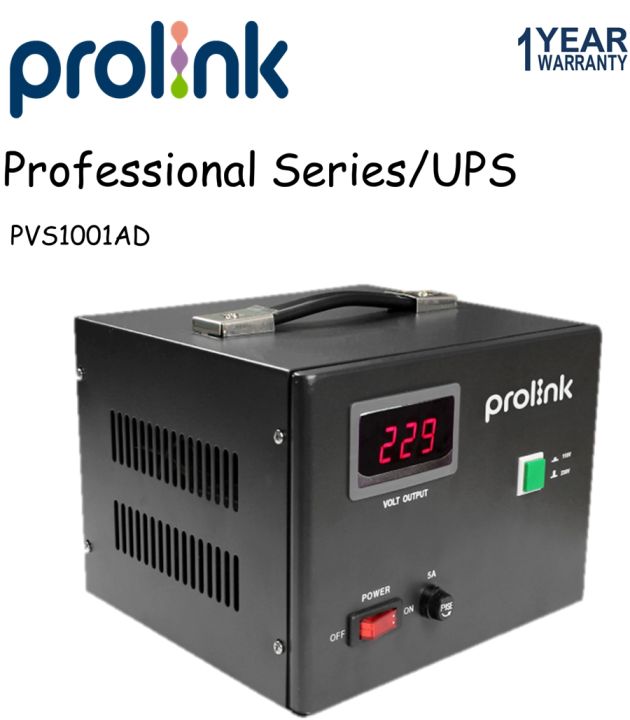 Prolink PVS1001AD 1KVA 800w AVR Servo Motor Controlled with Digital ...