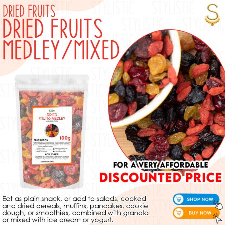 Dried Fruits Medley 100g Dried Fruits Mixed Fruits Dried Fruit Snacks ...