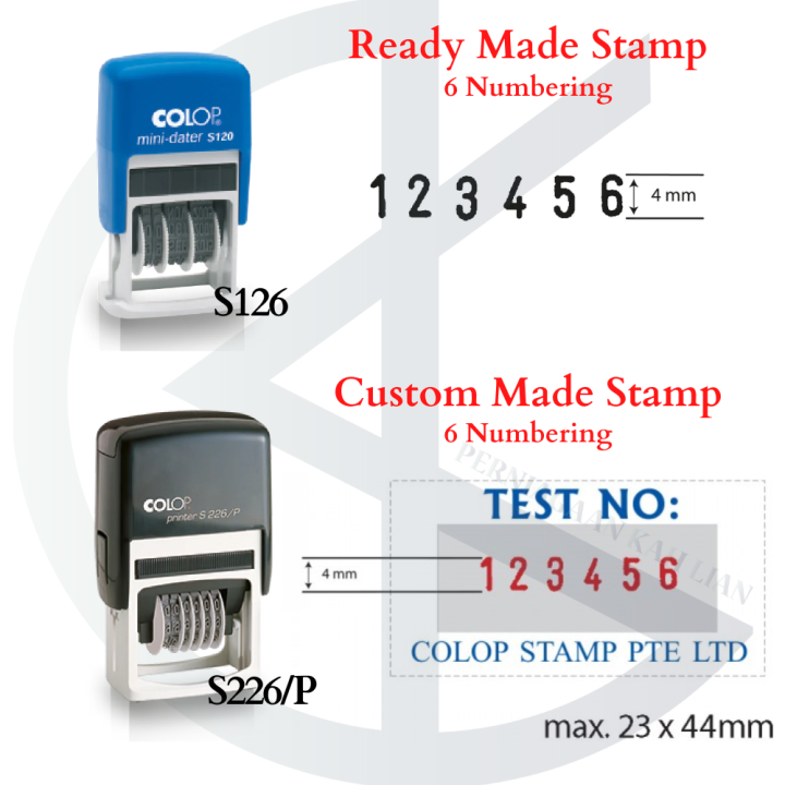 COLOP Printer Line S126 S226/P Self-Inking Custom Made Dater / Date Number Stamp Chop ...
