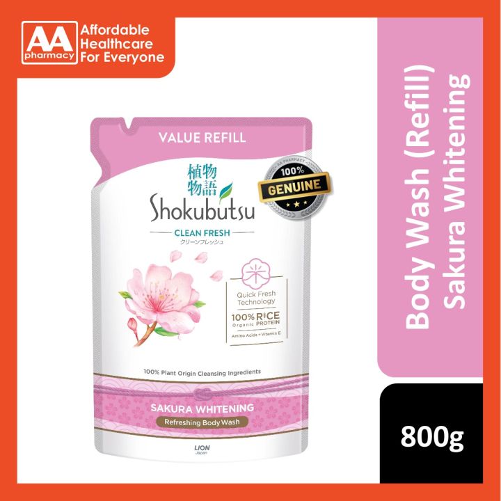 Shokubutsu Clean Fresh Refreshing Body Wash 800g Refill - Sakura ...