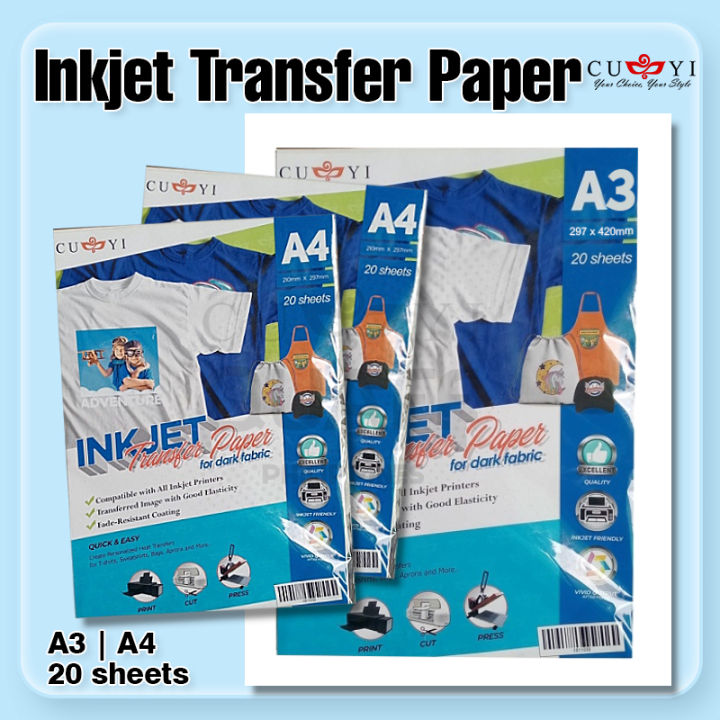 CUYI A4 & A3 Size Dark Transfer Paper - 20 sheets per pack | Lazada PH