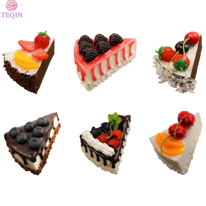 TEQIN Slice Faux Replica Cake, Artificial Chocolate Mousse Cake In ...