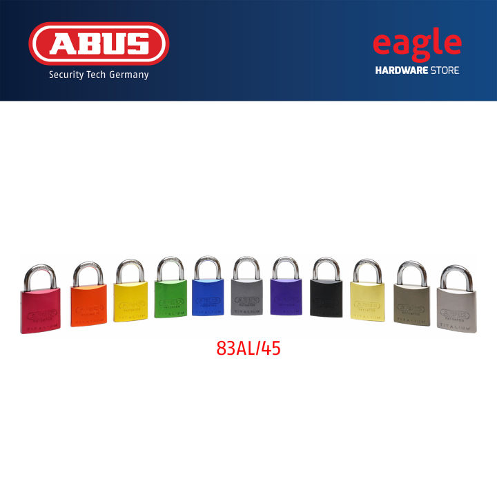 Abus 83AL/45 #37 Titalium & 83/45 #37 Solid Brass Padlock. Keyed Alike ...