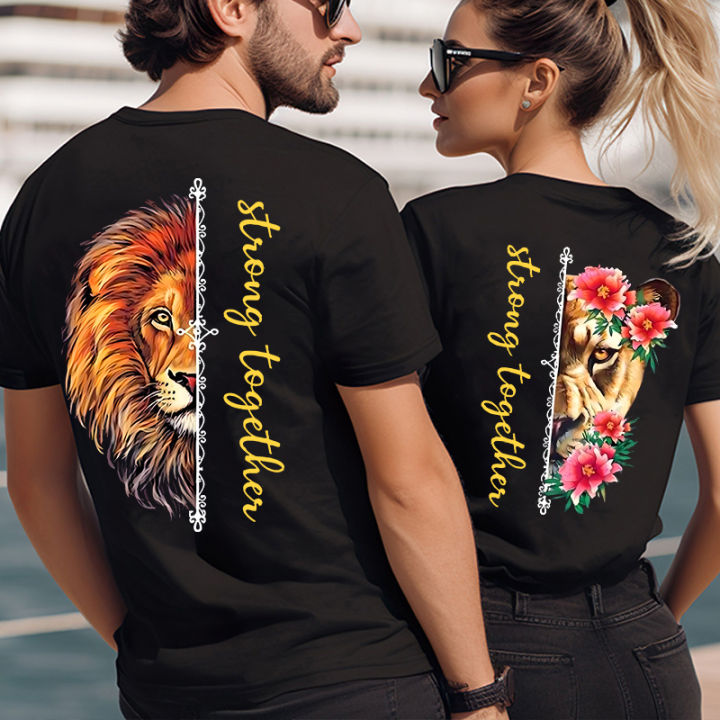 Strong Together Lion Couple Matching T Shirts Family Unisex Shirt ...