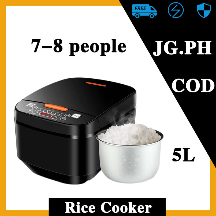 (1 Year Warranty) JG Rice Cooker 5L Compact Multifunctional Rice Cooker Intelligent Timer ...