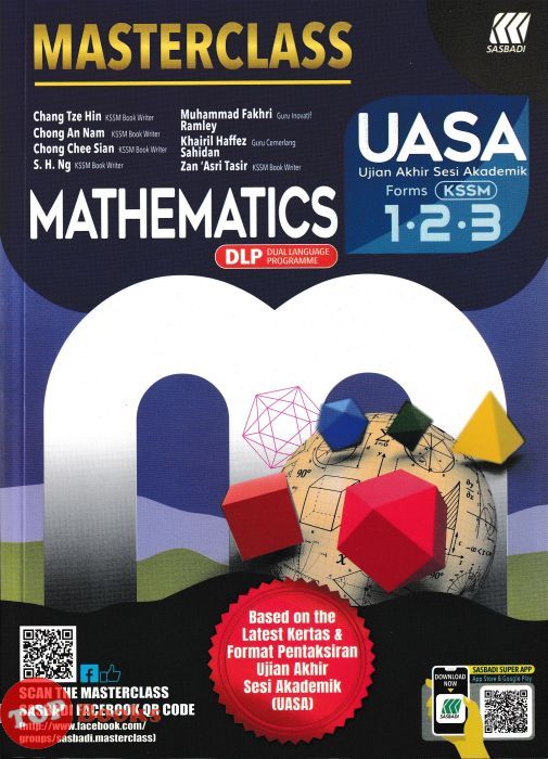 [TOPBOOKS Sasbadi] Masterclass UASA Mathematics Form 1 2 3 KSSM (2024) | Lazada