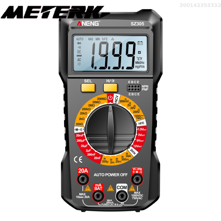 Meterk SZ305 Multimeter Capacitor Testers Professional 1999 Counts ...
