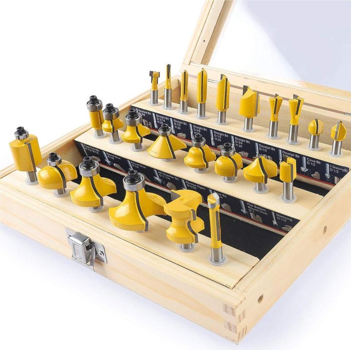 Mata Mesin Profil Router Bit Set 12 Pcs 1/4" Untuk Membentuk Kayu Free ...
