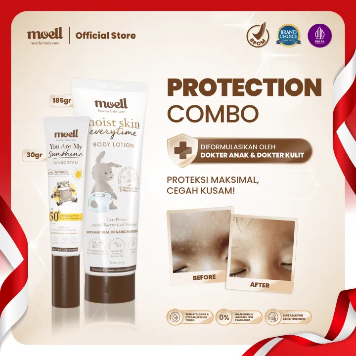 Moell Protection Combo - Sunscreen 30gr & Body Lotion 185gr - Body ...